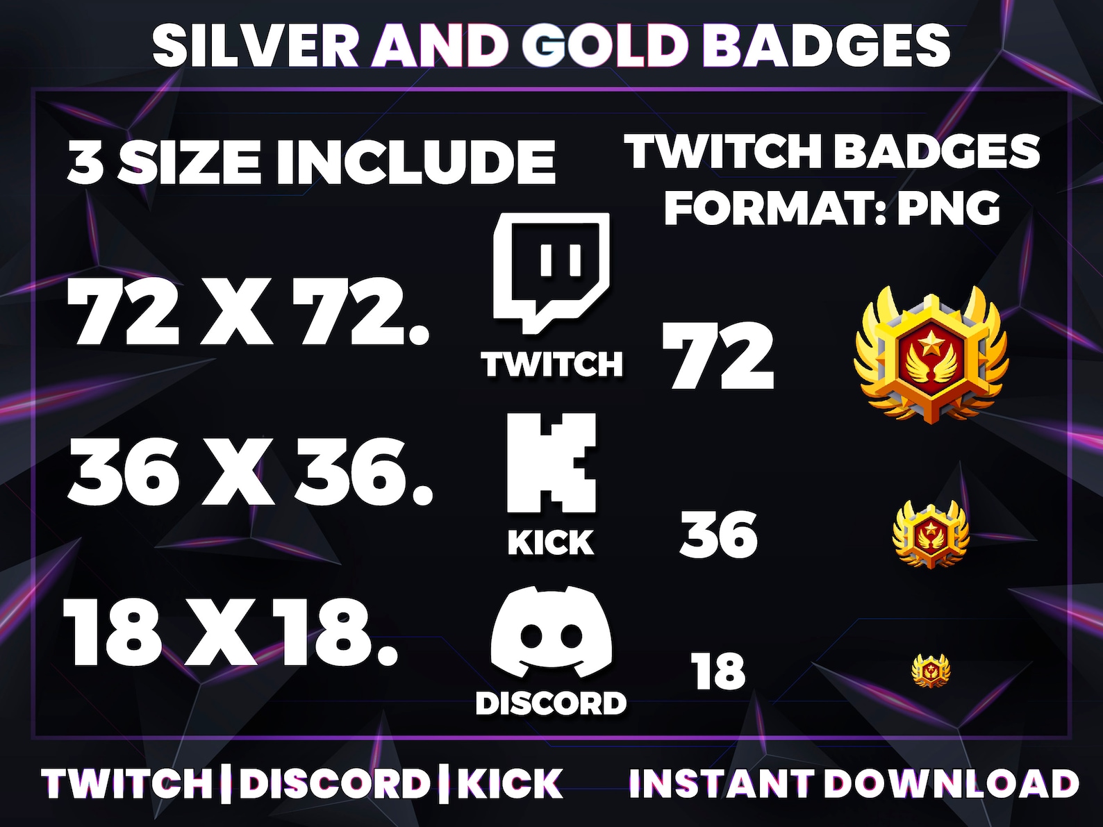 Streamer Sub & Bit Badges | Custom Silver and Gold Medal Designs for ...