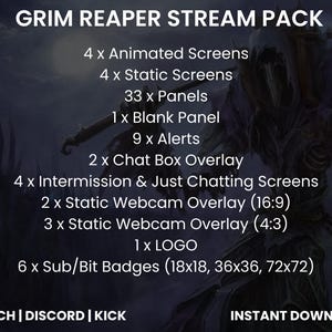 Grim Reaper Twitch Stream Pack | Animated Screens | Webcam Overlay ...