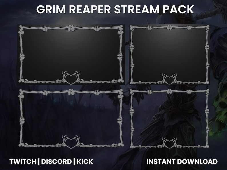 Grim Reaper Twitch Stream Pack | Animated Screens | Webcam Overlay ...