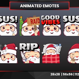 32 Santa Claus Animated Twitch Emotes | Christmas Themed Emote ...