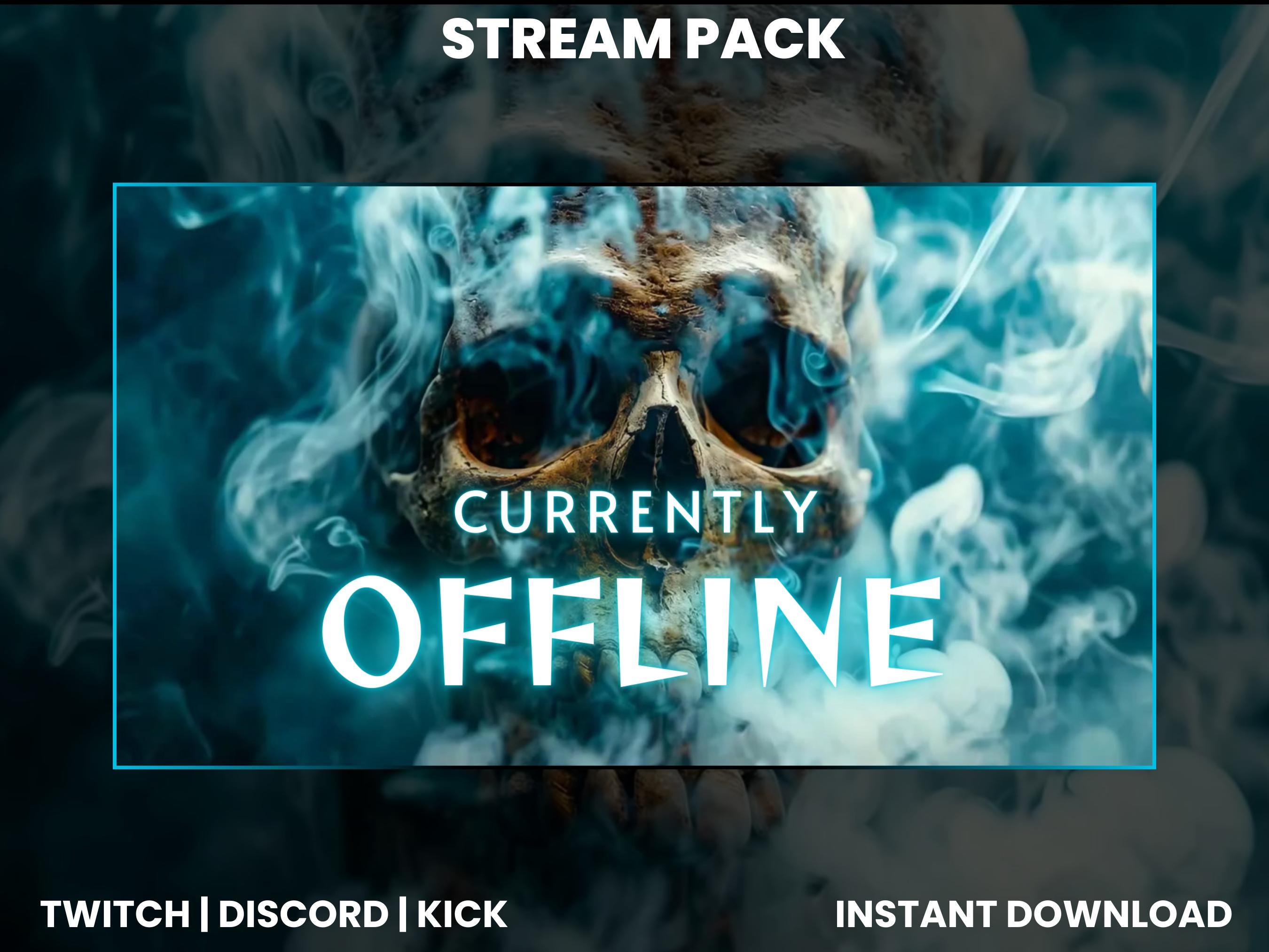 Blue Smoke Skull Twitch Stream Pack | Twitch Overlay | Animated Screens ...