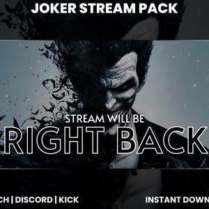 Joker Twitch Stream Pack | Twitch Screen Overlays | Animated Webcam ...