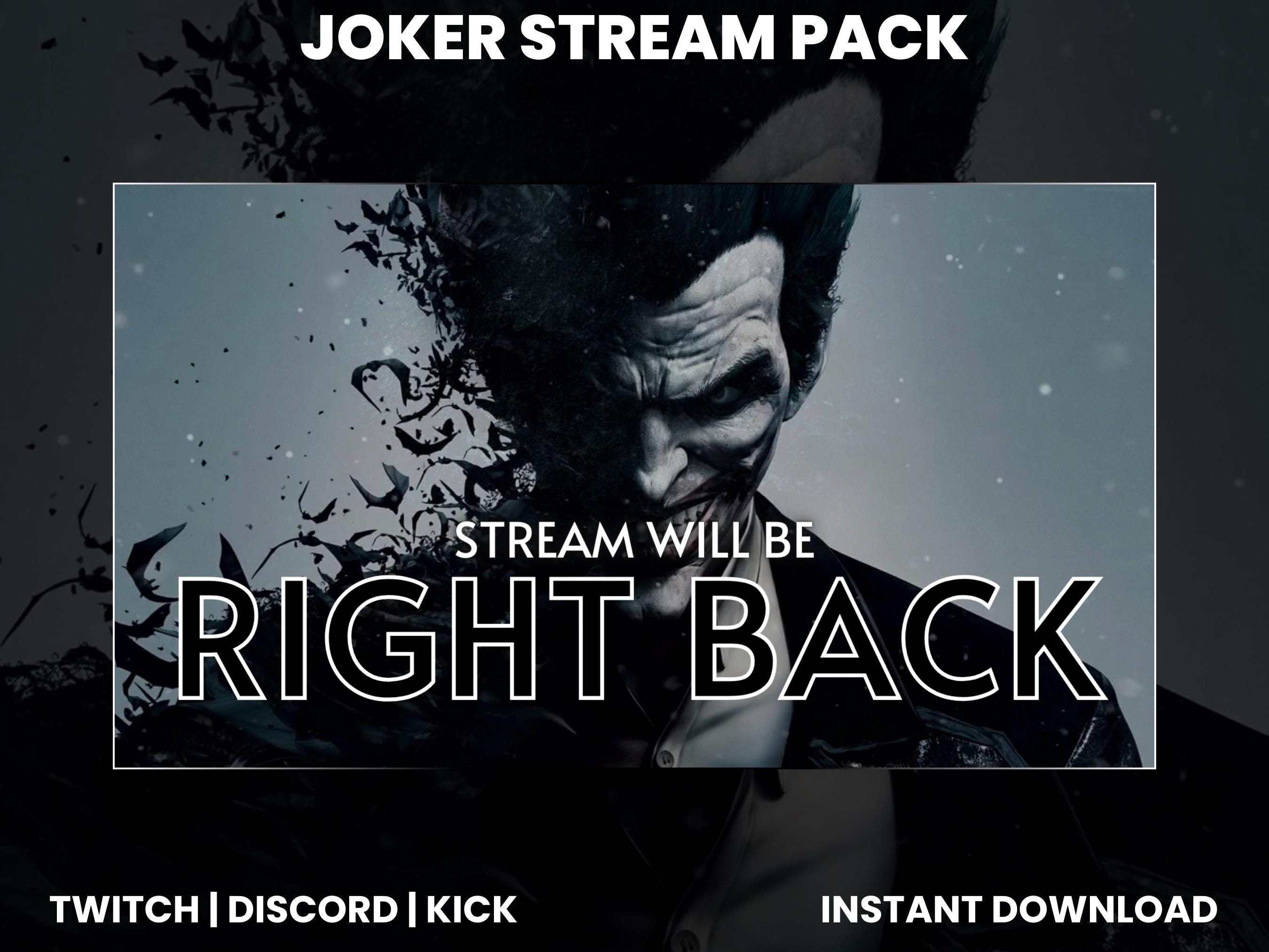 Joker Twitch Stream Pack | Twitch Screen Overlays | Animated Webcam ...