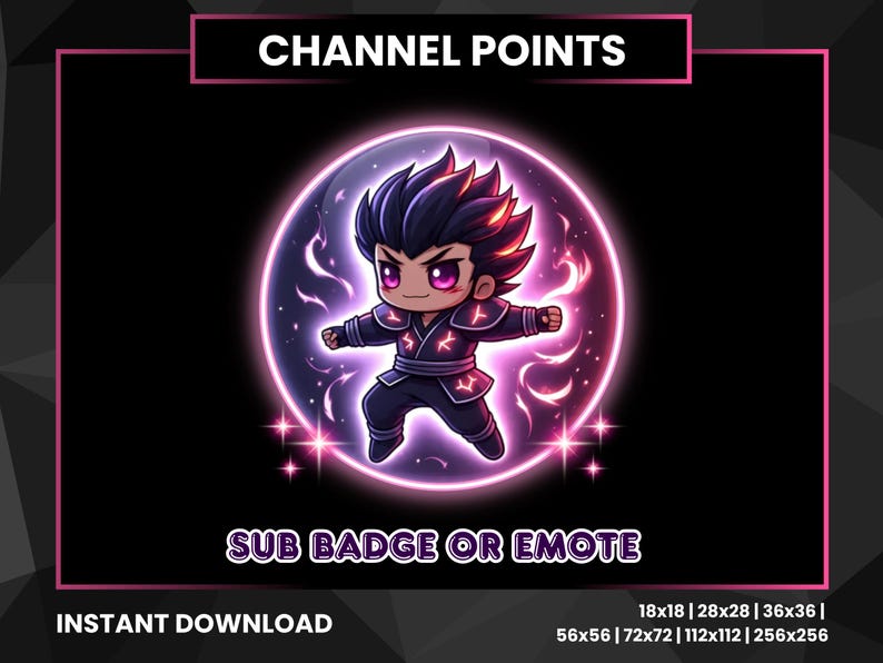 Twitch Channel Points, Sub Badges & Emotes Pack | Gamer Stream Overlay ...