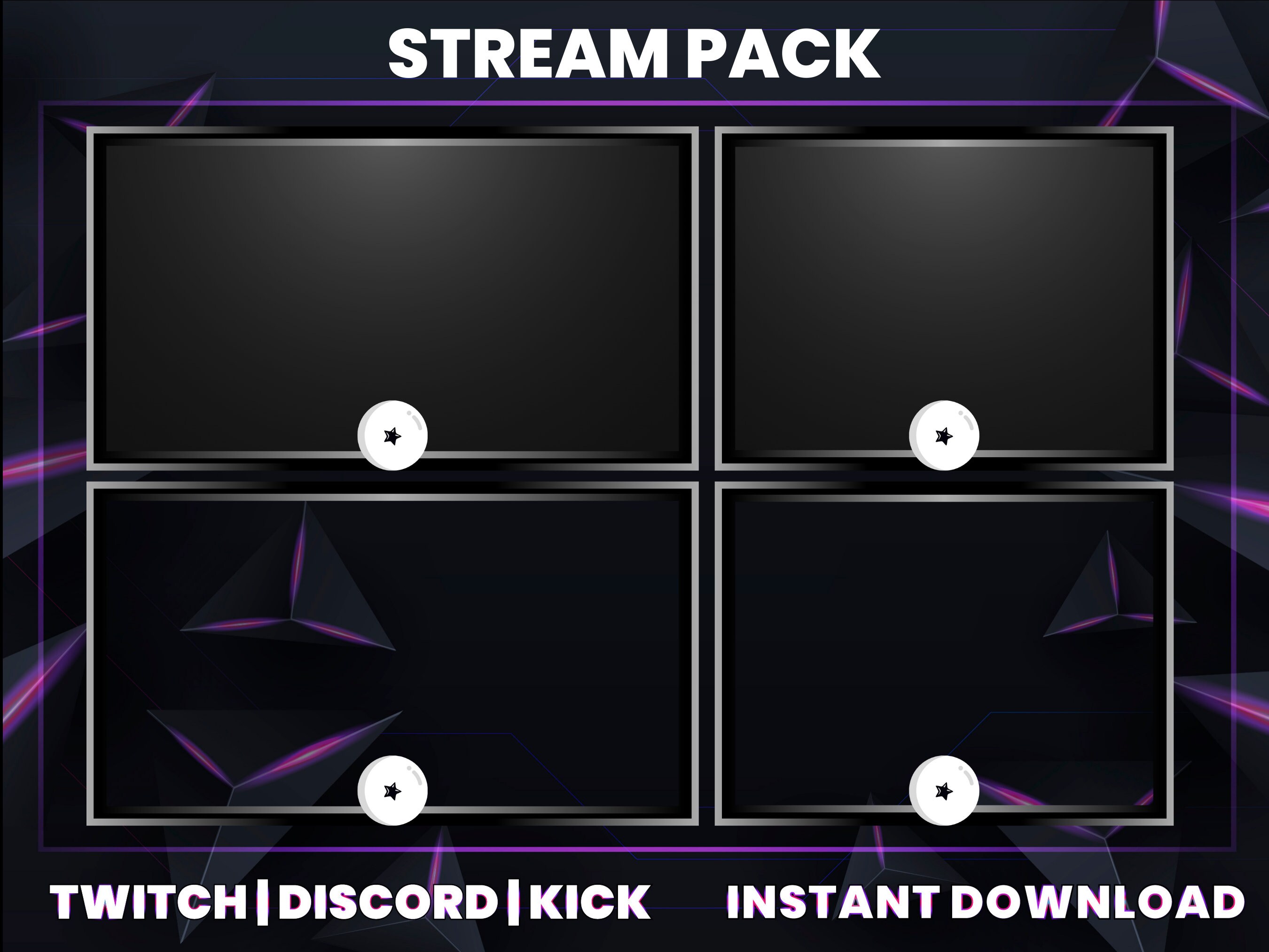 Twitch Stream Pack Twitch Screen Overlays Animated Webcam Twitch ...