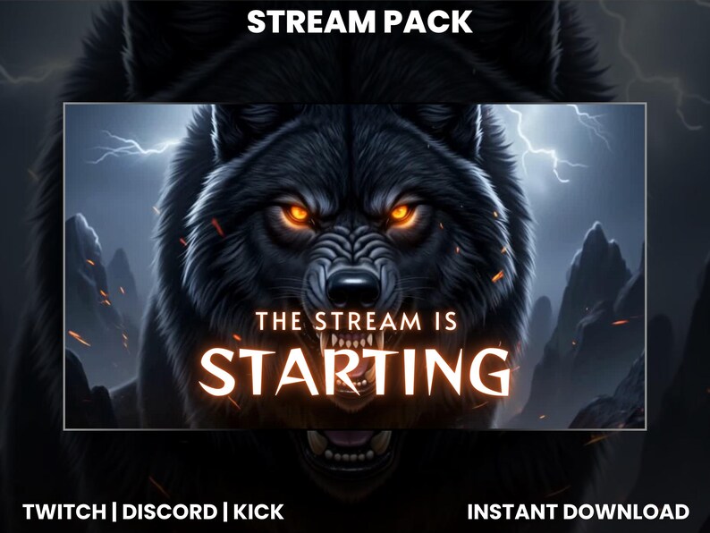 Wolf Stream Pack | Animated Twitch Overlay, OBS, Streamlabs, Starting ...