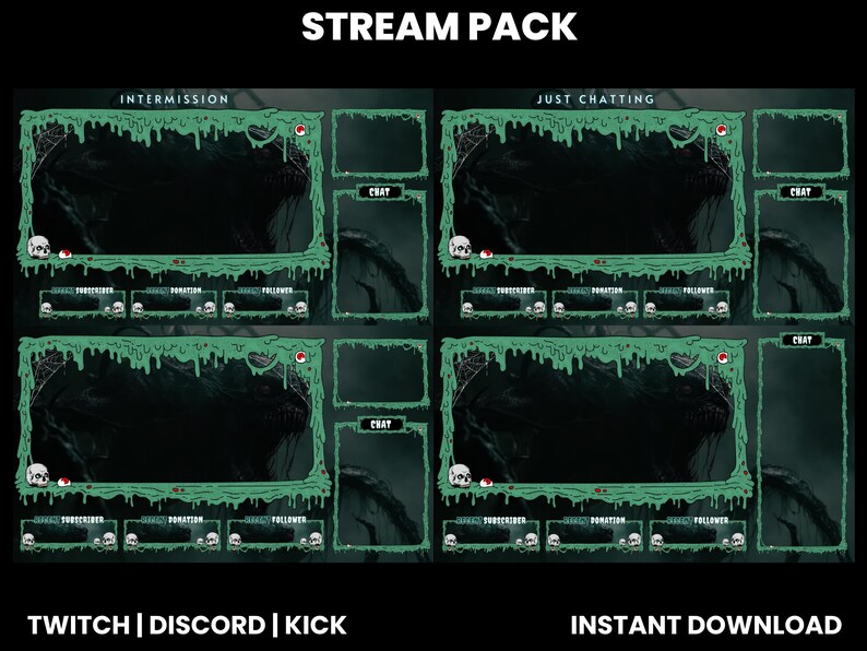 Swamp Monster Stream Pack | Animated Twitch Stream Pack | Screen ...