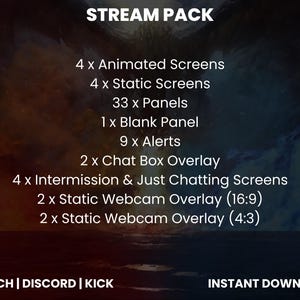 Ice & Fire Twitch Stream Pack Twitch Screen Overlays Animated Webcam ...