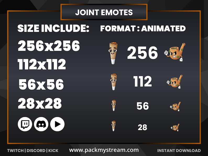 Joint Animated Emotes Pack – 8 Animated and Static 420 Emotes – Weed ...