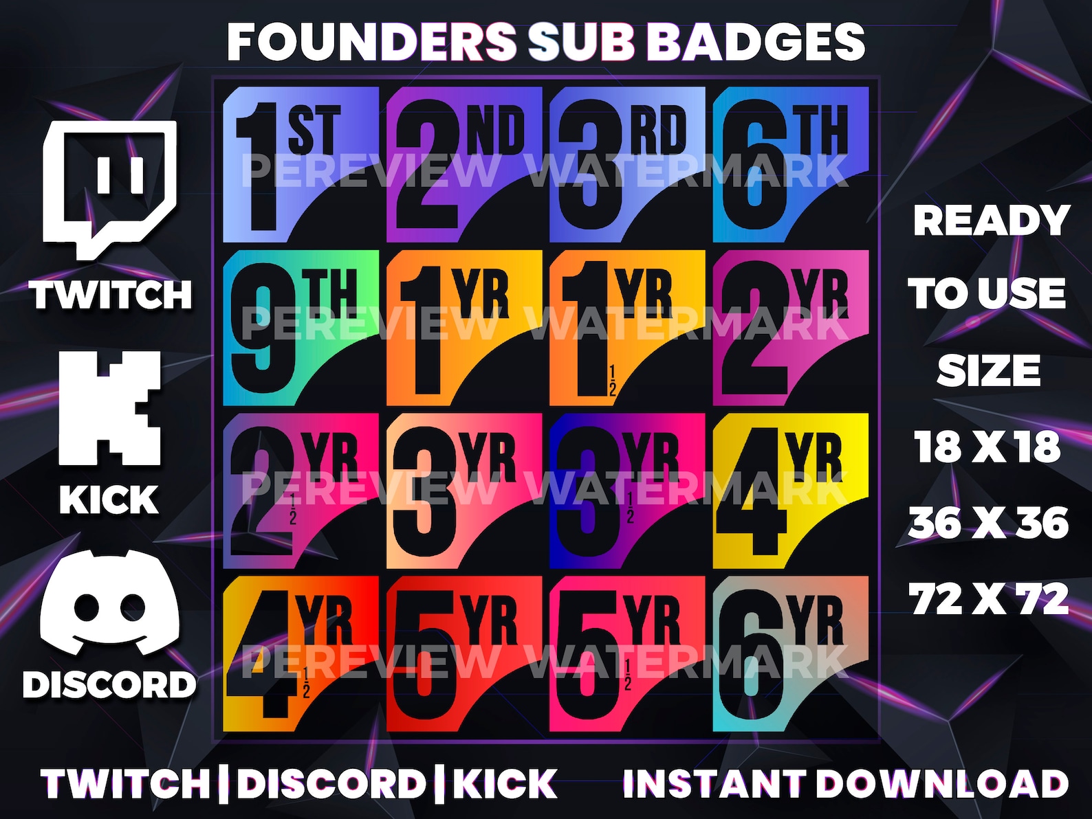 Founders Twitch Bit Badges + Transparent Version | Twitch Bit Badges ...
