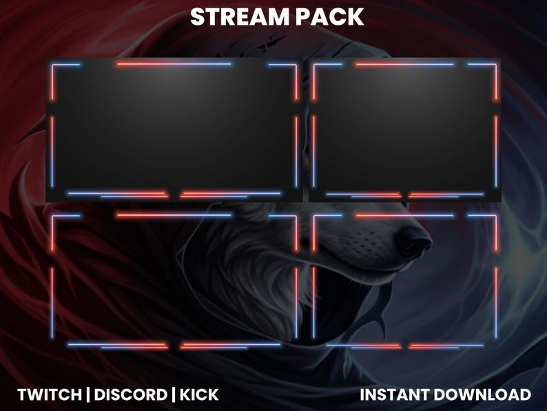 Cyber Wolf Stream Pack | Animated Twitch Overlay, OBS, Streamlabs ...