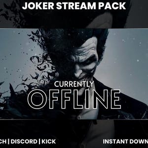 Joker Twitch Stream Pack | Twitch Screen Overlays | Animated Webcam ...