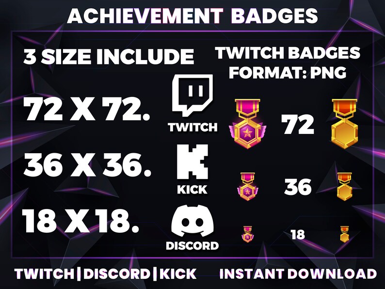 Medal Twitch Sub Badges | Twitch Bit Badges | Achievement Sub Badges ...