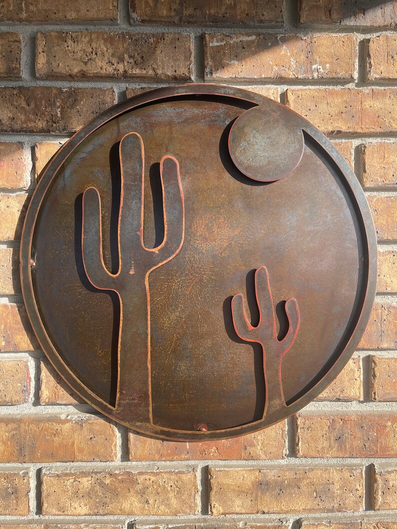 Metal Cactus Wall Art - Etsy