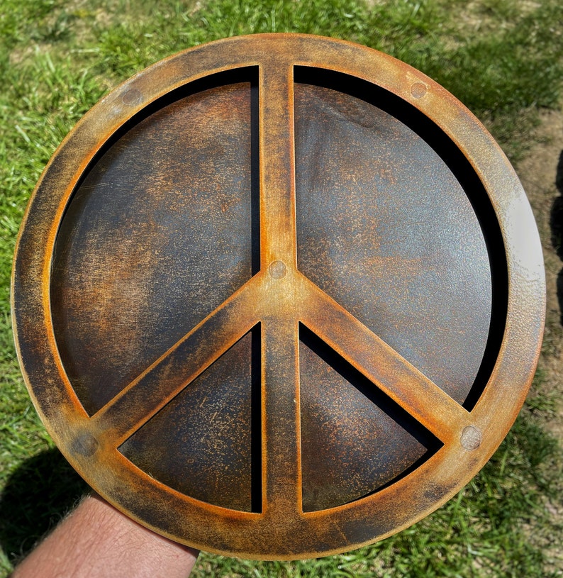 Metal Peace Sign Wall Art - Etsy