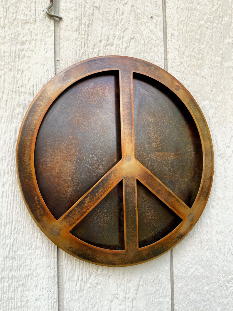 Metal Peace Sign Wall Art - Etsy