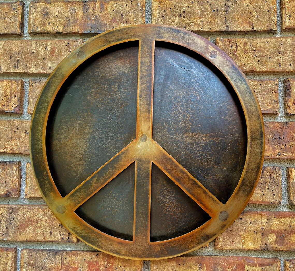 Metal Peace Sign Wall Art - Etsy