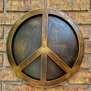 Metal Peace Sign Wall Art - Etsy