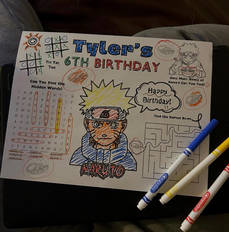 Character Party Favor DIGITAL | Party Activity | Anime Character | Kids ...