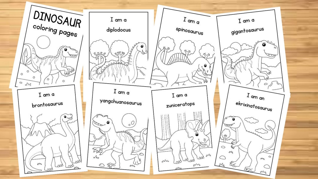 Educational Dinosaur Coloring Pages, Baby Dinosaur Printable, Dinosaur ...