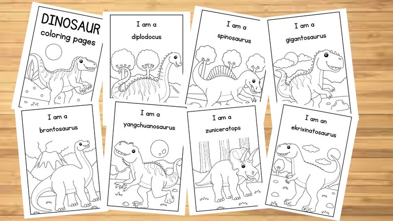 Educational Dinosaur Coloring Pages, Baby Dinosaur Printable, Dinosaur ...