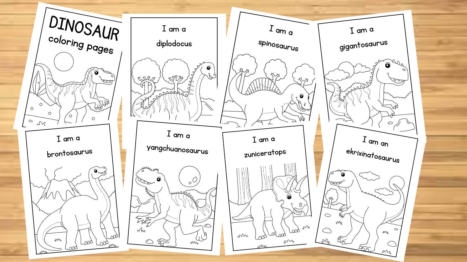 Educational Dinosaur Coloring Pages, Baby Dinosaur Printable, Dinosaur ...