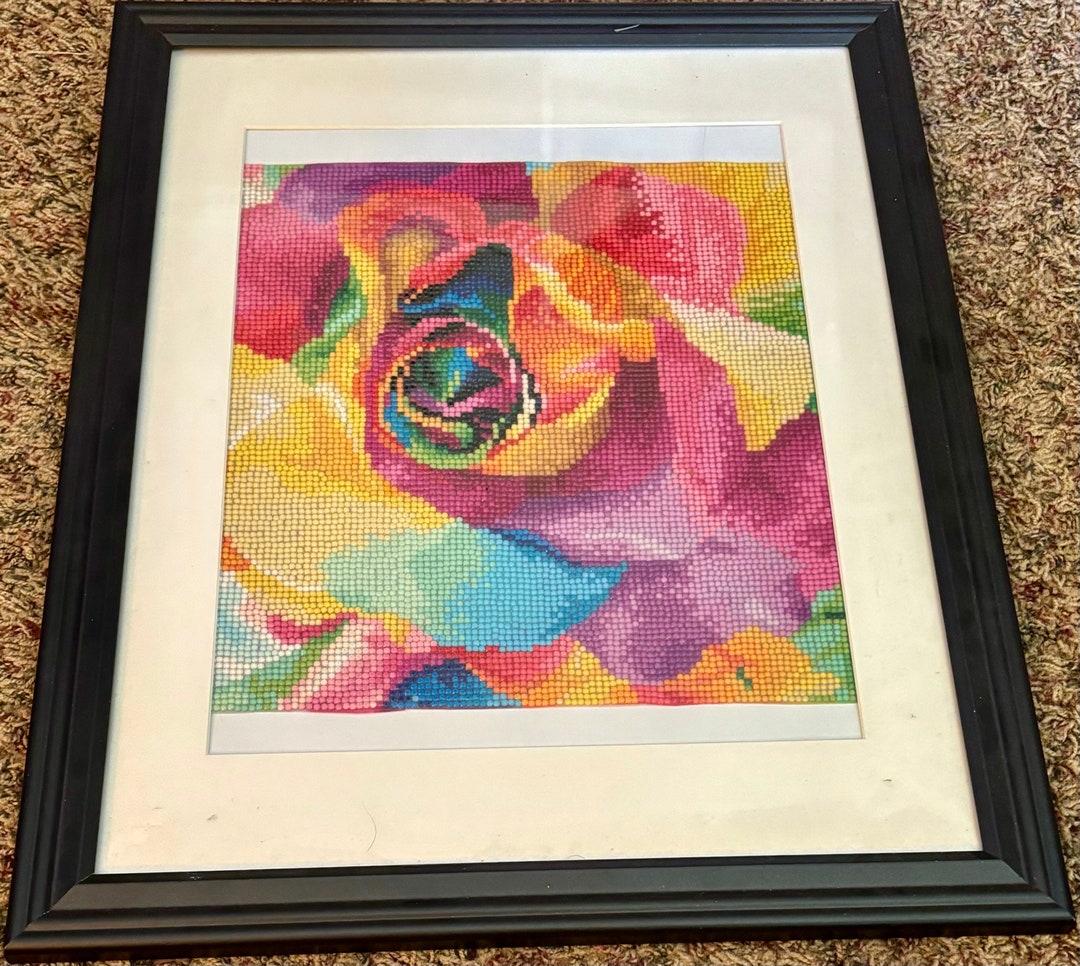 Rainbow Rose Diamond Art - Etsy