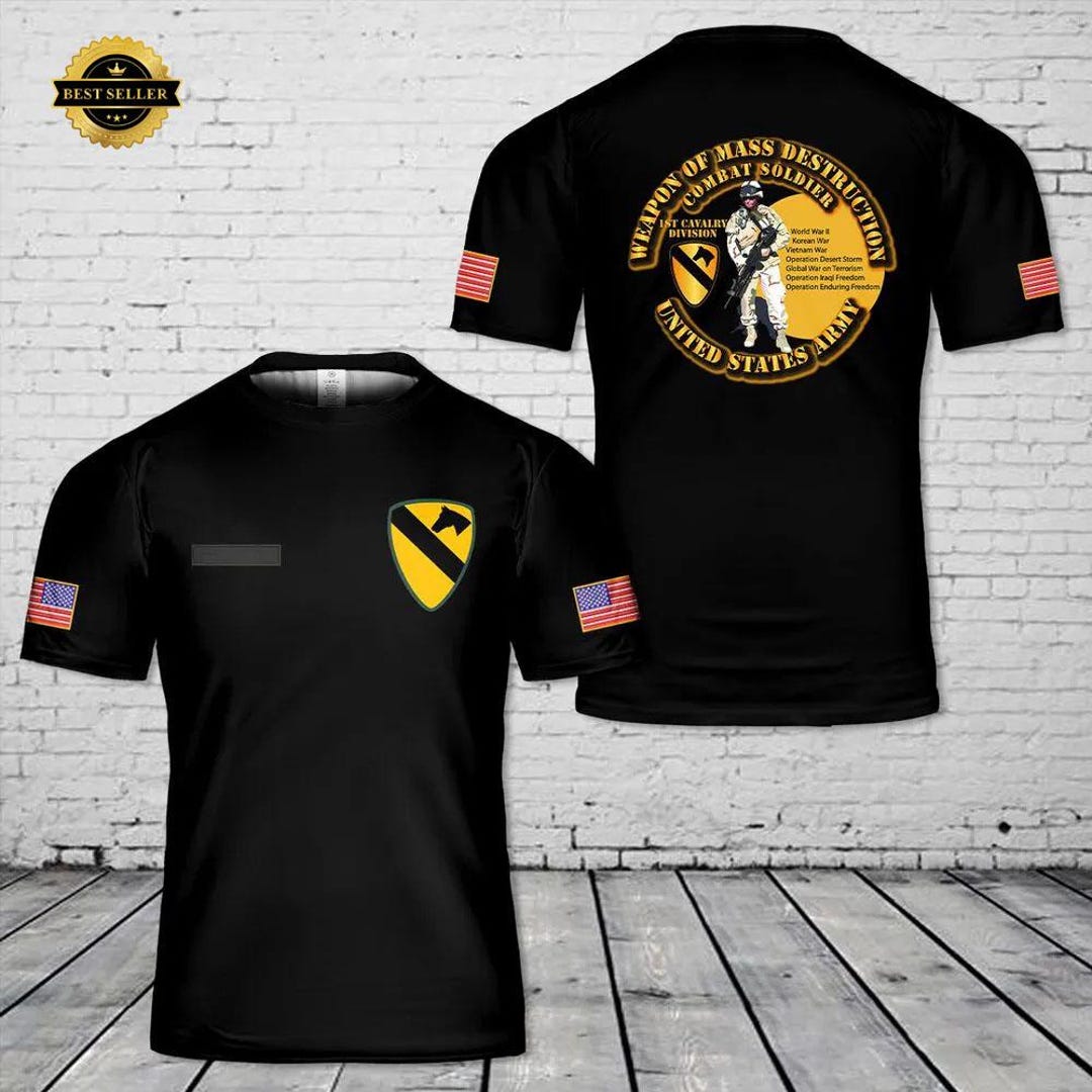 Custom 1st Cavalry Division T-shirt - "combat Soldier" Military Design ...