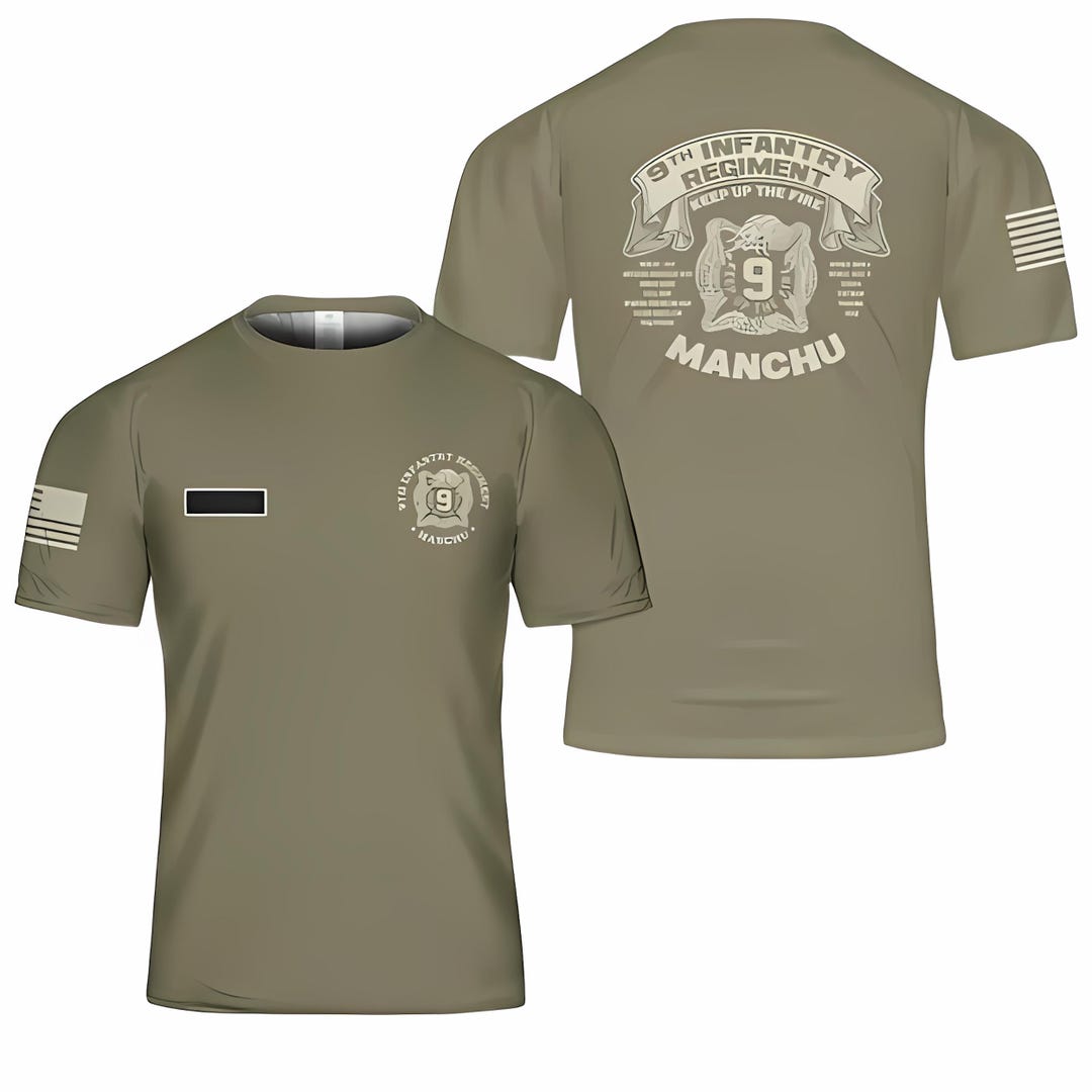9th Infantry Regiment Shirt - Manchu Keep up the Fire Tee - US Army ...