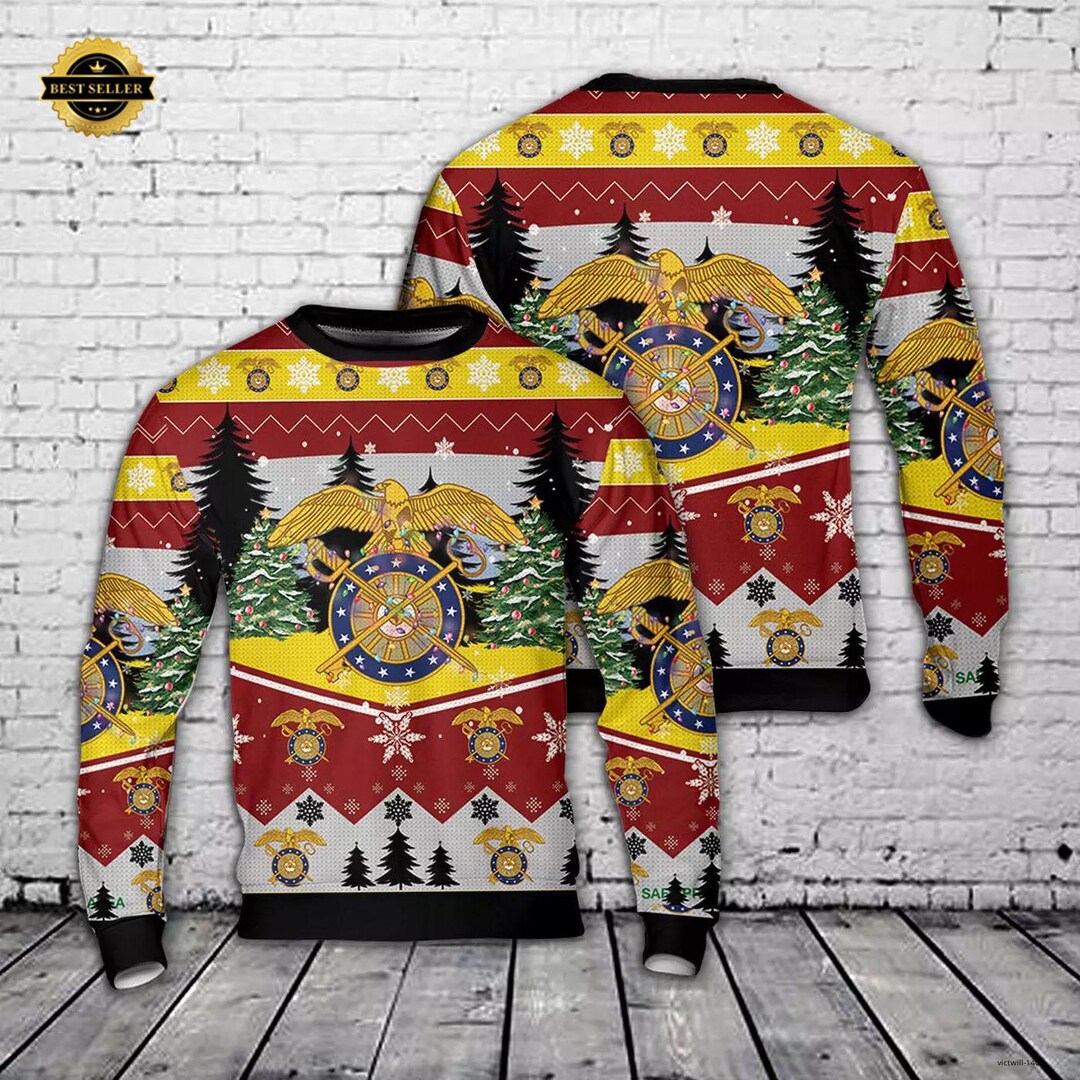 US Army Air Defense Artillery Christmas Sweater Patriotic Holiday ...