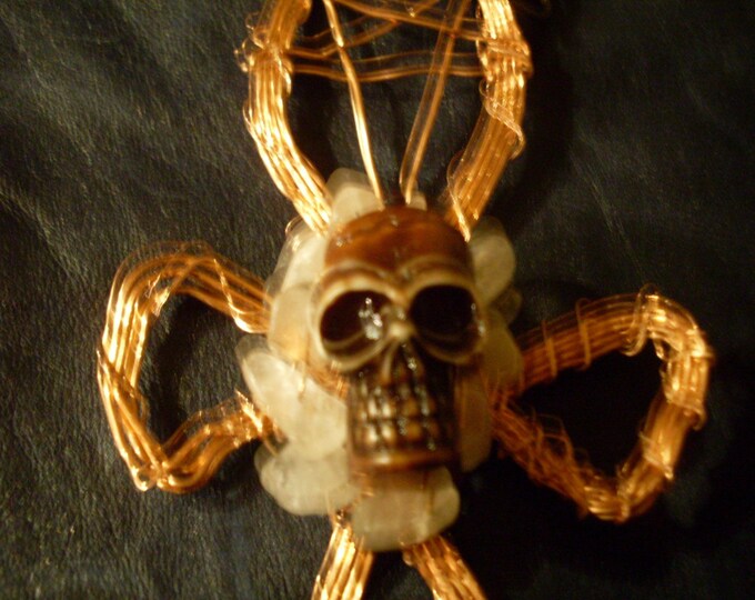 Copper Ankh( Wire Wrapped Skull and Crystal - Etsy