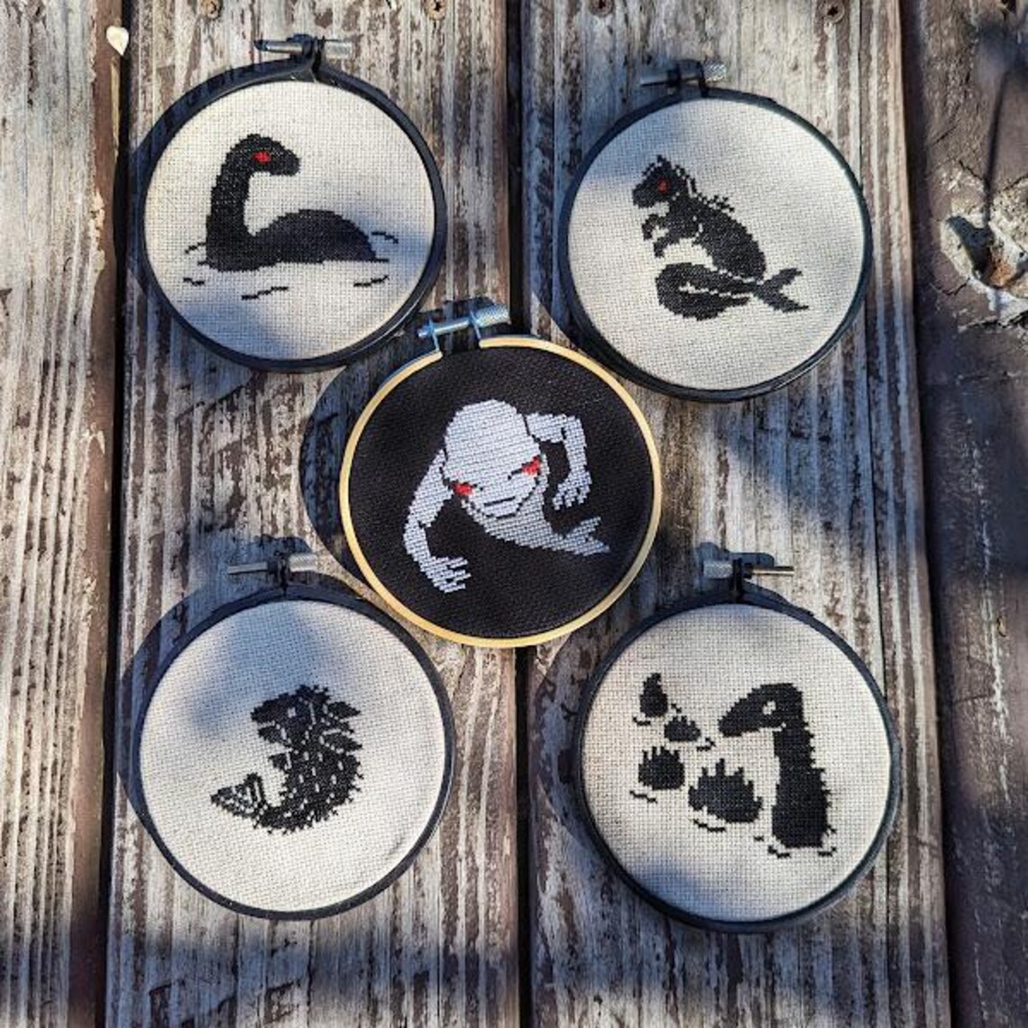 Mini Cryptids AQUATIC ANOMALIES Cross Stitch Patterns (set of 5- Nessie ...