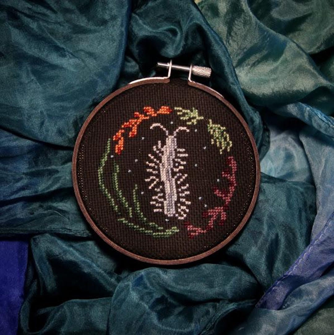 BOMBER WORM Cross Stitch - A Mini Creeps of the Deep Pattern - Instant ...