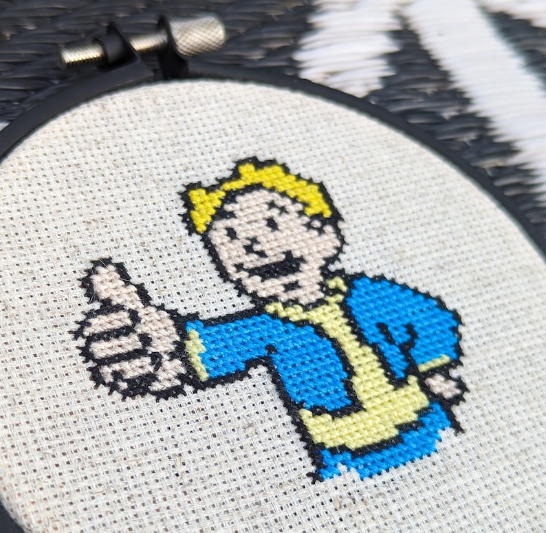 Vault Boy Cross Stitch Pattern fallout Instant Download - Etsy