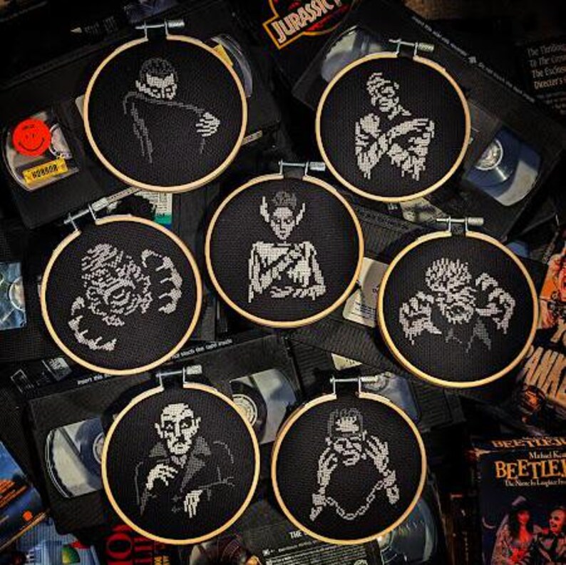 Mini Wolfman - an Icons of Horror Silver Screams! Cross Stitch Pattern ...