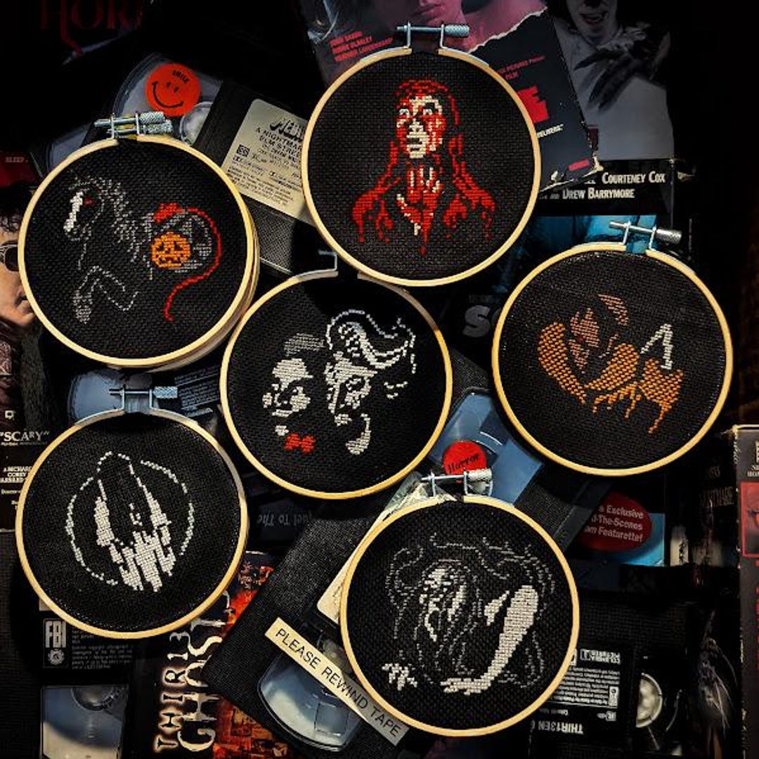 Mini Spirits Cross Stitch - Icons of Horror Vengeful Spirits Pattern ...