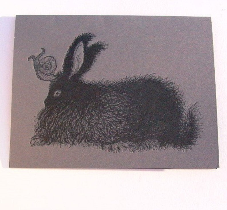 Black Angora Bunnylope Card - Etsy
