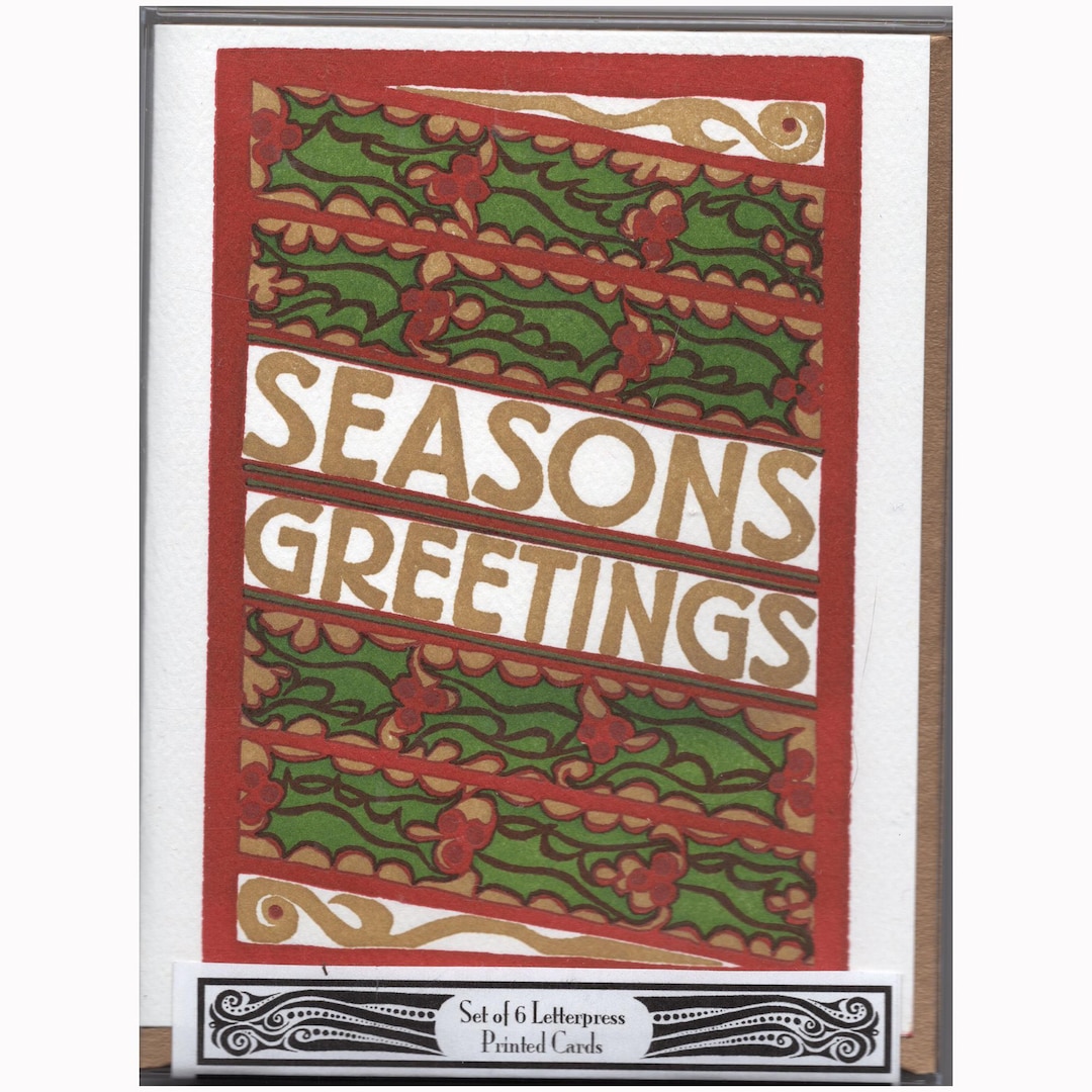 6 Seasons Greetings Letterpress Cards Box Set - Etsy