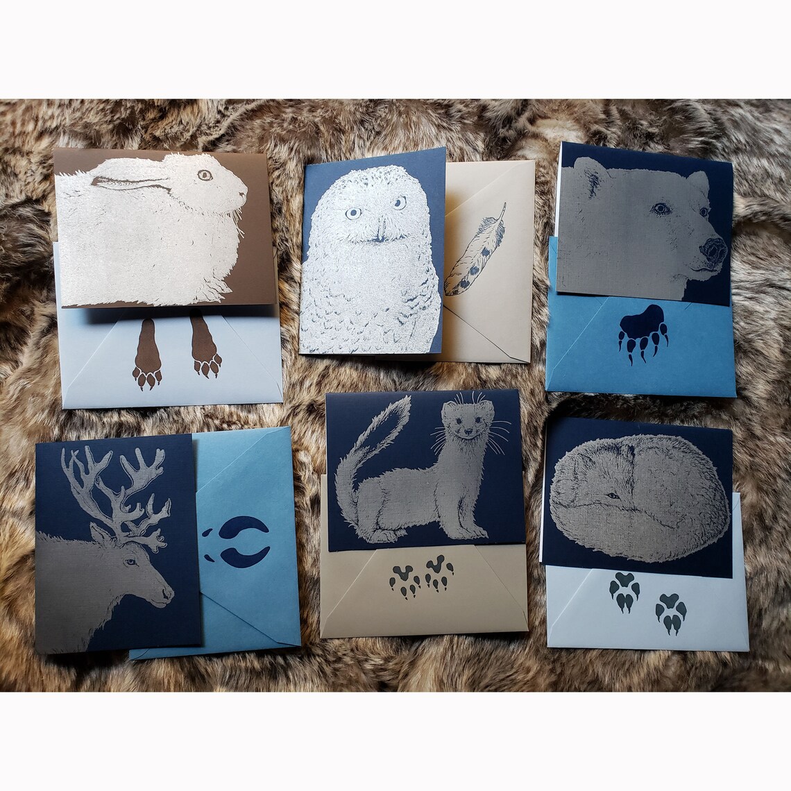 Boxed Set of 6 Arctic Creatures Cards - Etsy