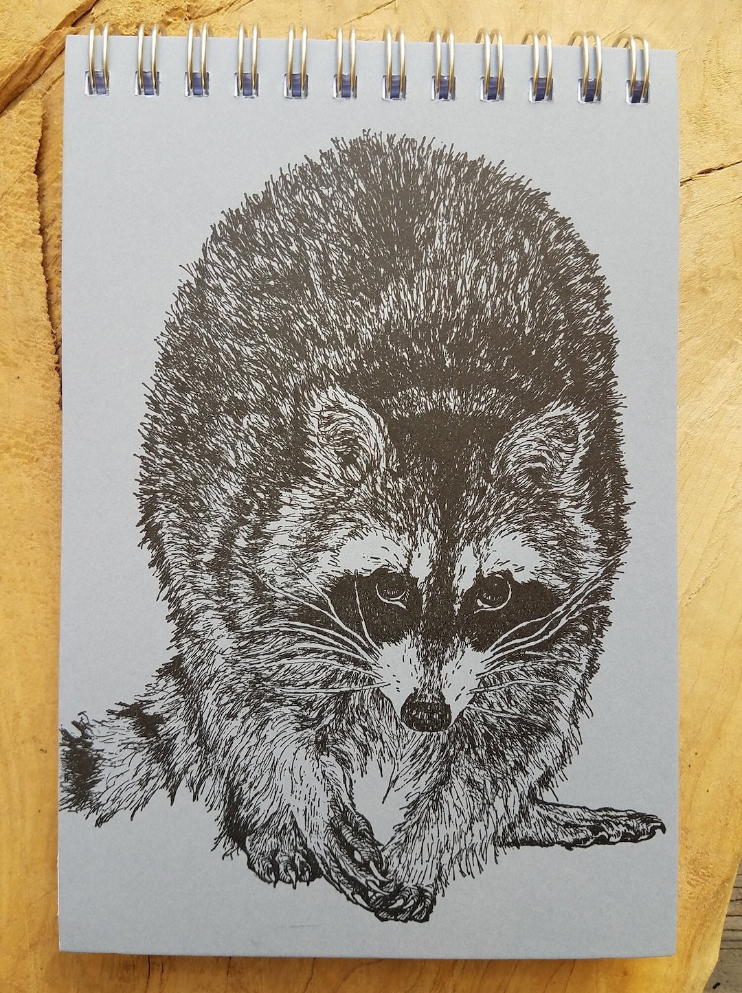 Raccoon Notebook Original Illustration Letterpress Printed Cover - Etsy