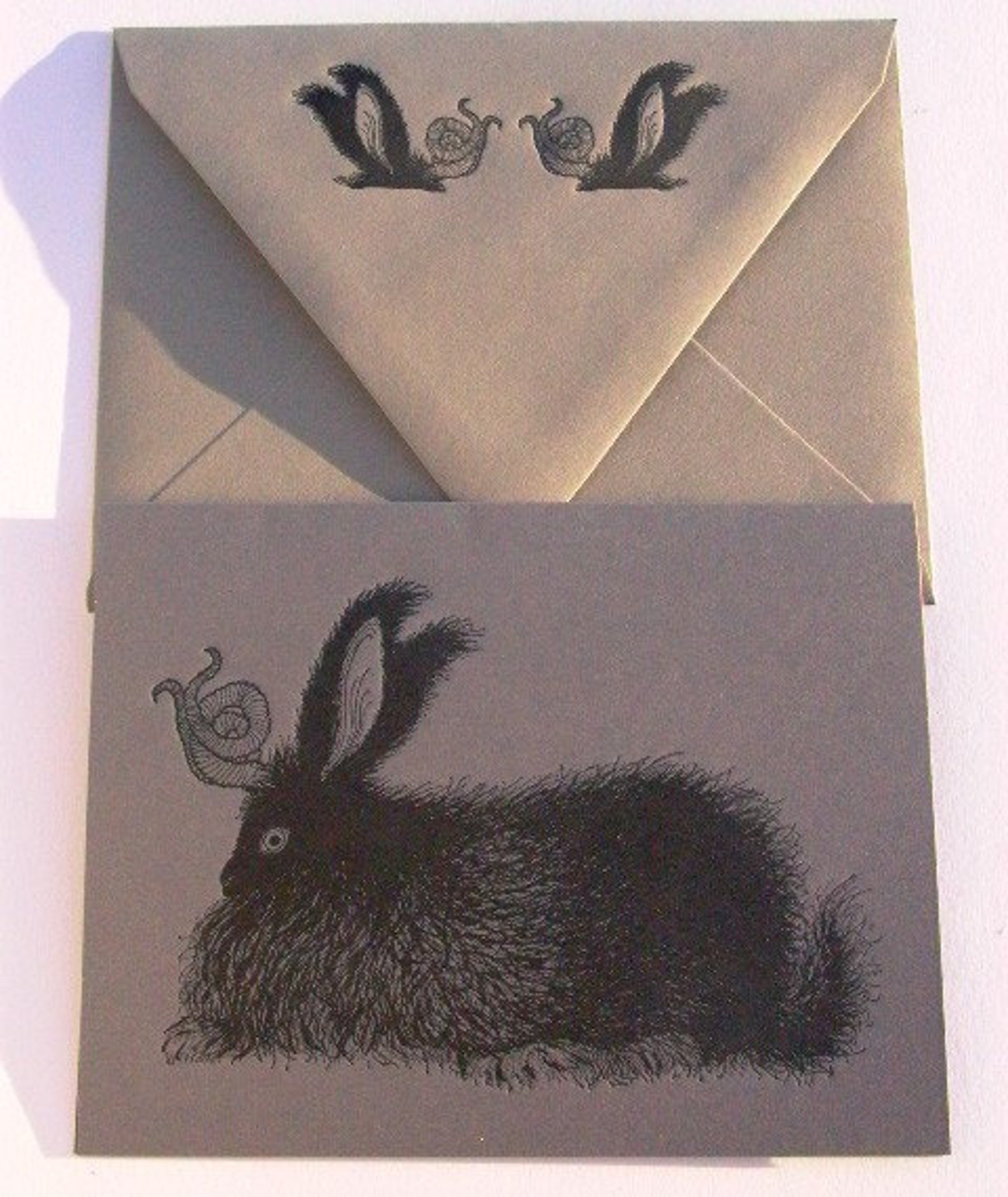 Black Angora Bunnylope Card | Etsy