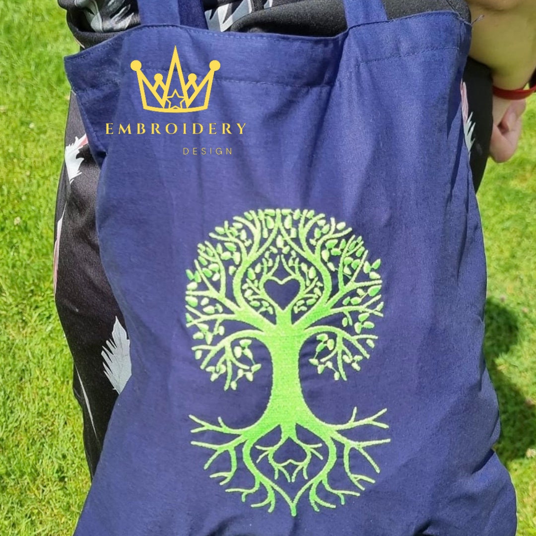 Tree of Life Embroidery Design. Tree Silhouette Embroidery Design ...