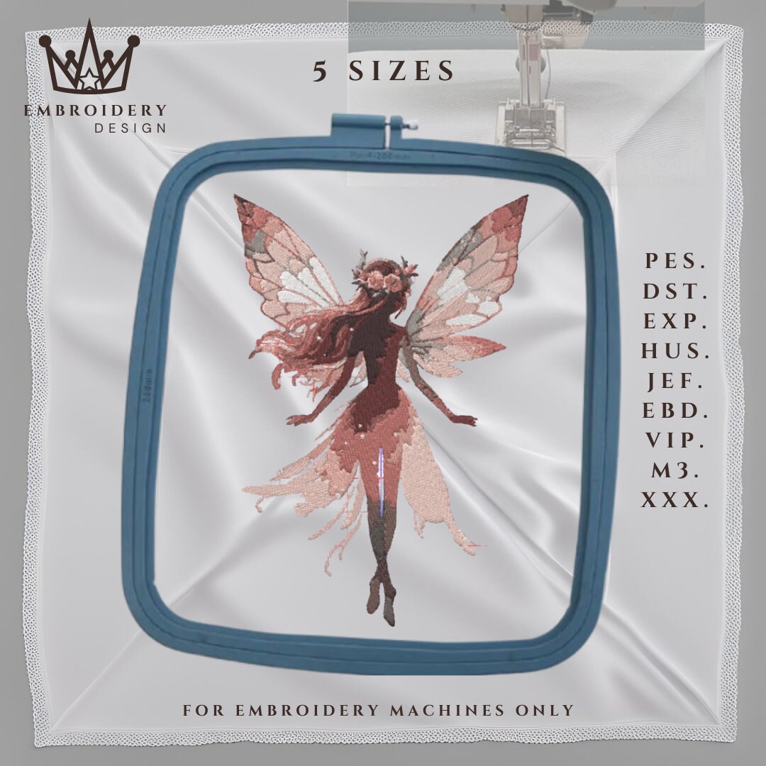 Fairy Embroidery Design. Cute Fairy Embroidery Machine. Little Fairy ...