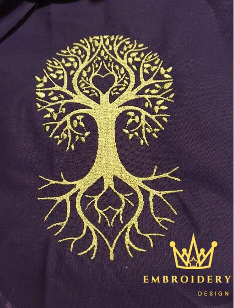Tree of Life Embroidery Design. Tree Silhouette Embroidery Design ...