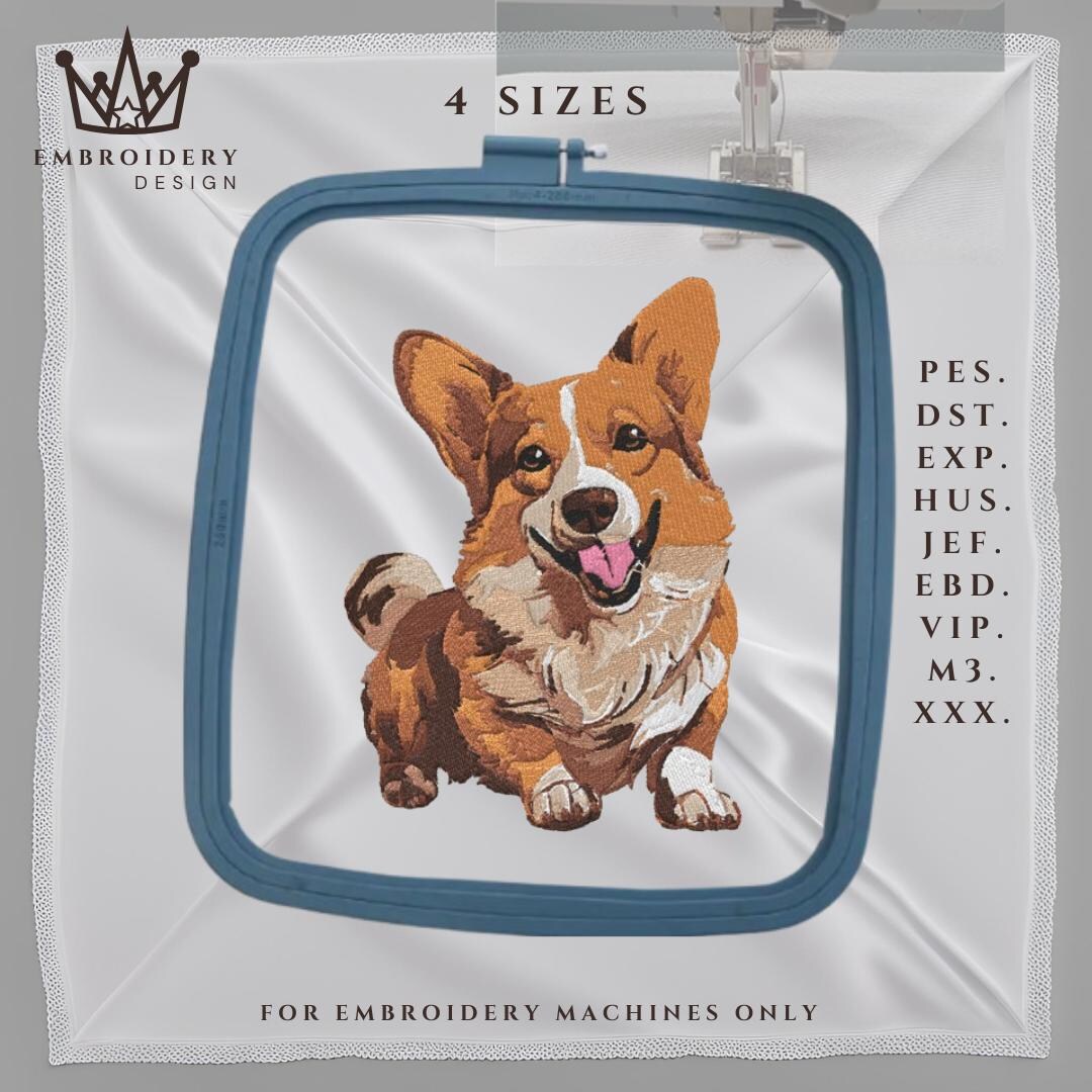 Corgi Embroidery Design Machine Download Digital Files. Corgi Dog ...