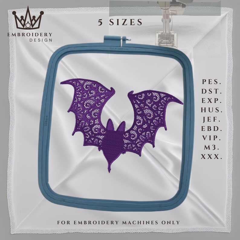 Bat FSL. Free Standing Lace Embroidery. Halloween Embroidery Design ...