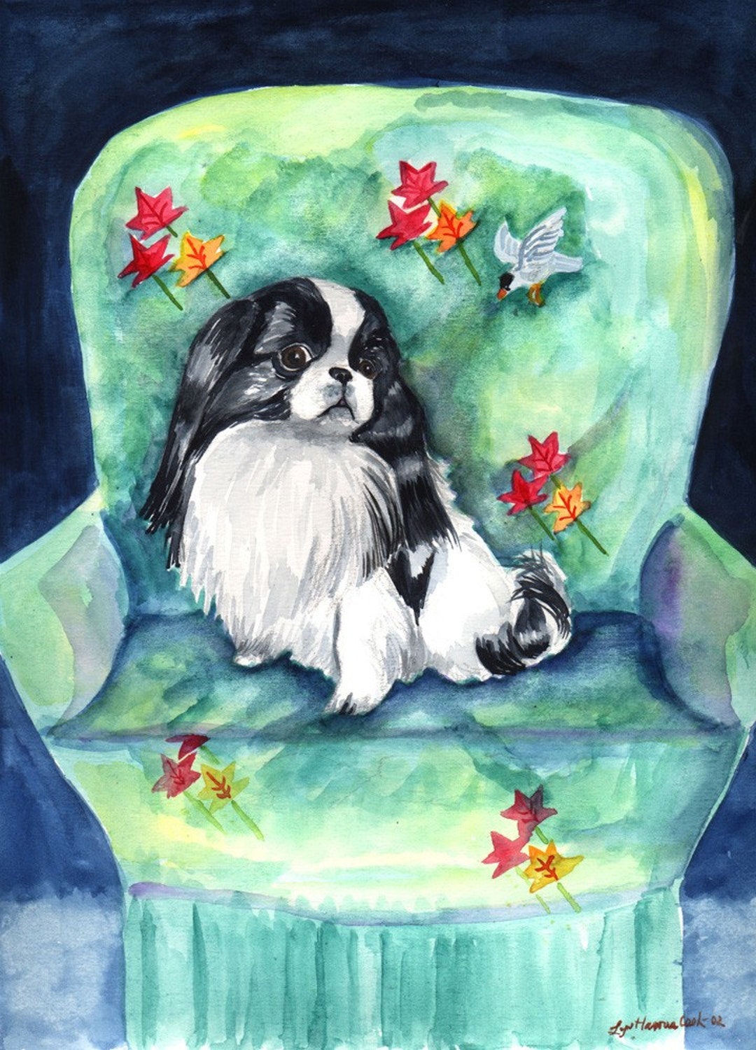 Japanese Chin Dog Collectible Giclée Fine Art Print Gift for Mom, Home ...