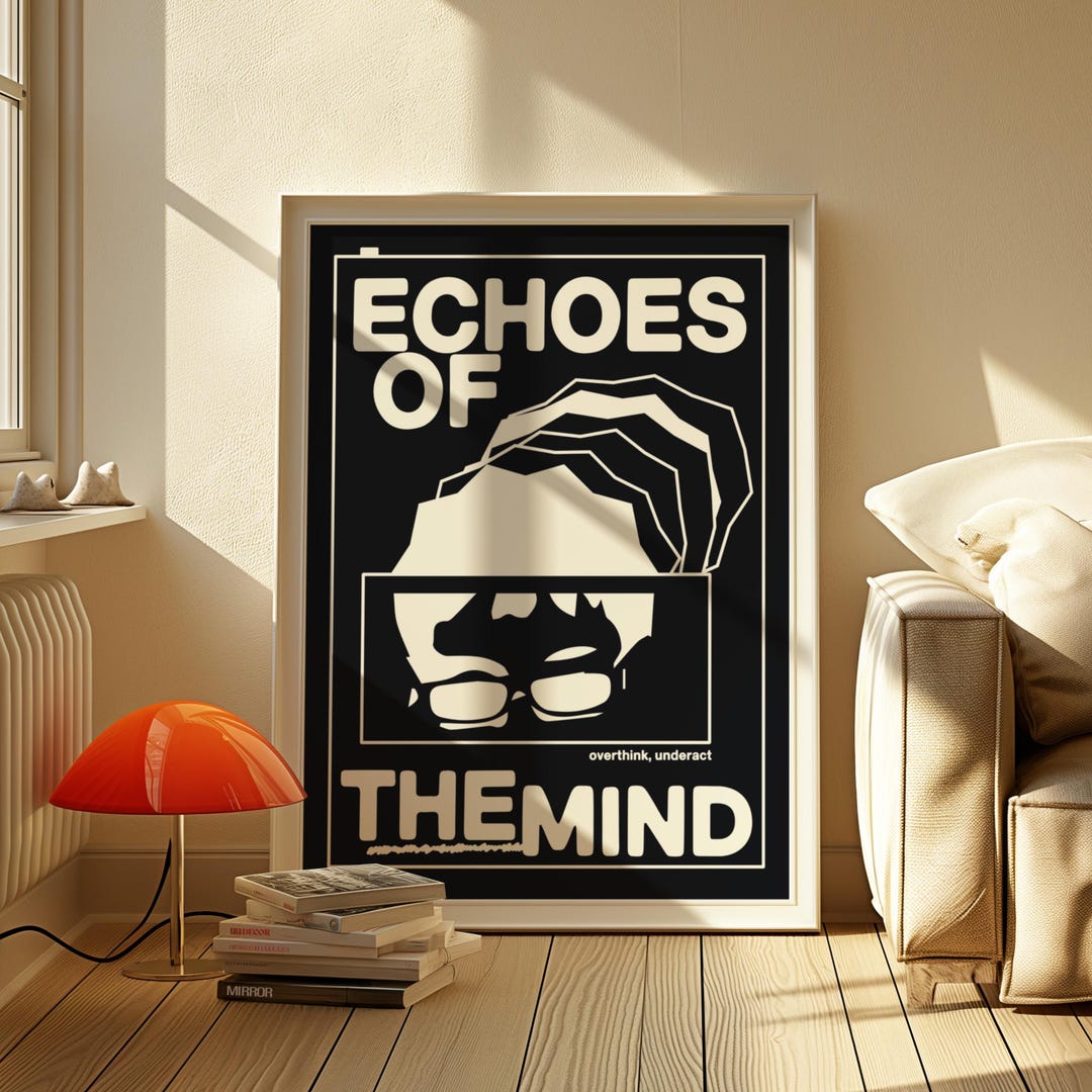 Overthinker’s Modern Poster: Echoes of the Mind Wall Art | Abstract ...