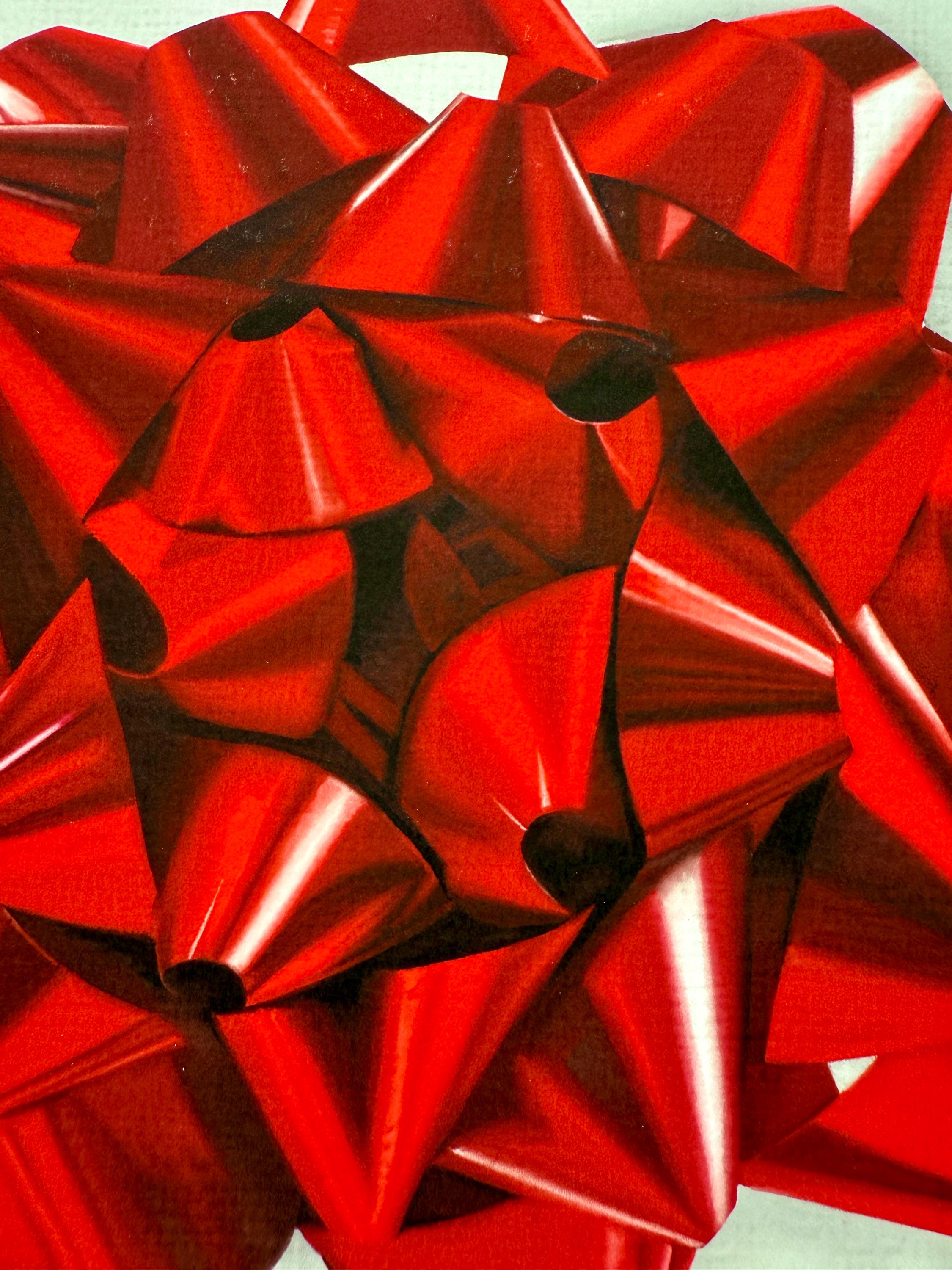 Colorful Big Red Bow Wall Art, Playful Decor, Whimsical Art, Bright ...