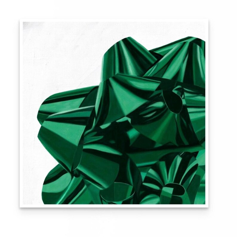 Big Green Bow Painting- Digital Download, Wall Art, Art Print, Print at ...